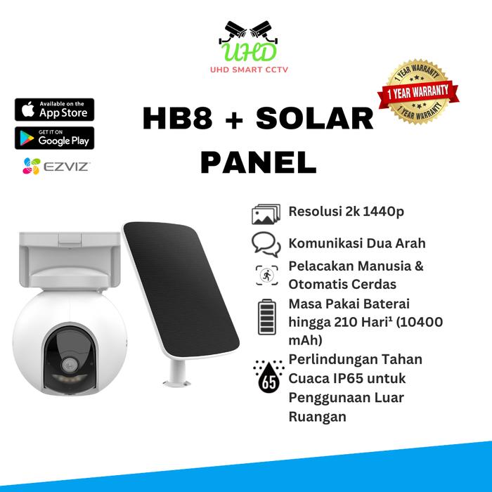 Jual EZVIZ - HB8 2K 4Mp Camera Cctv Outdoor IP Cam + Solar Panel ...