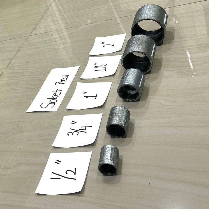 Jual (HARGA 1buah ) Soket besi galvanis 1/2” inci sok besi 0.5” inci ...