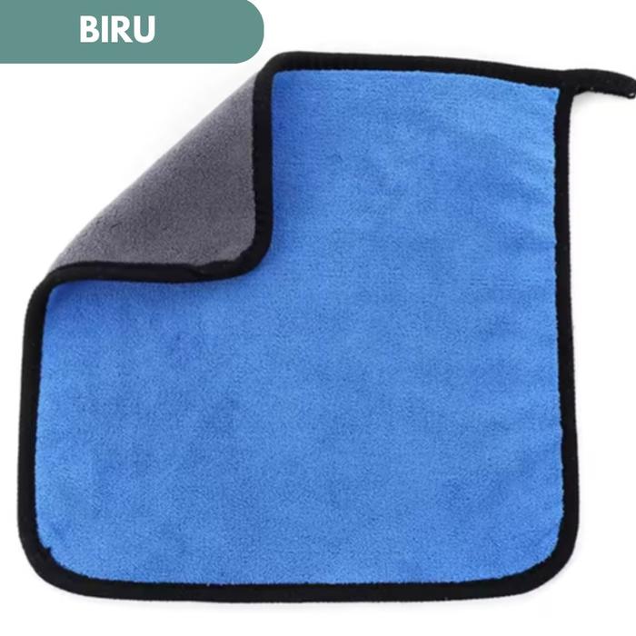 Jual Kain Lap Microfiber 30 x 30 / Kain Lap Mobil 2 Warna Tebal - Biru ...