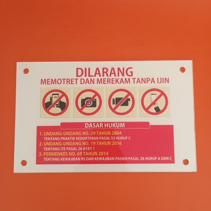 Jual Akrilik Larangan Memotret, Papan Akrilik Larangan Memotret ...