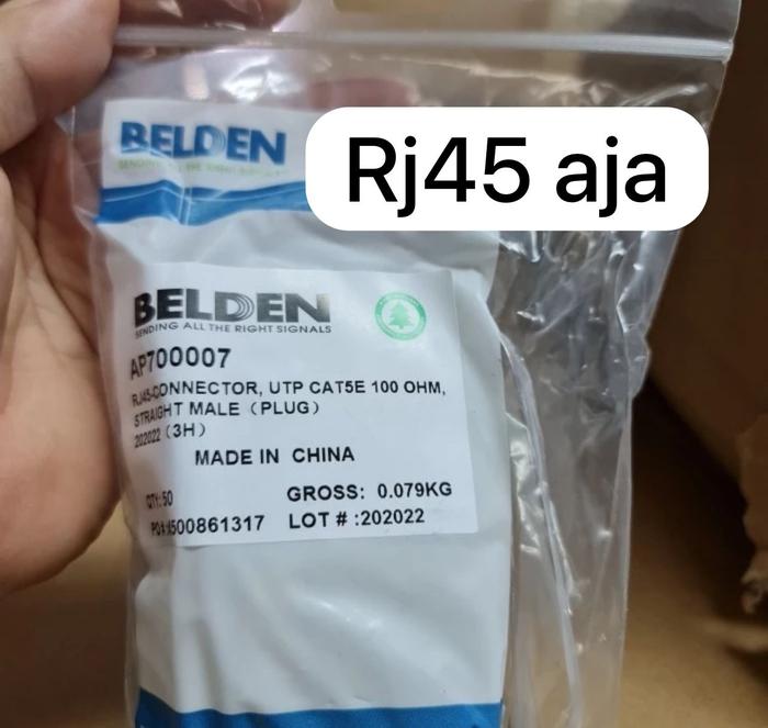 Jual ORIGINAL Belden Konektor RJ45 Cat5e RJ45 50pc / Belden Connector ...