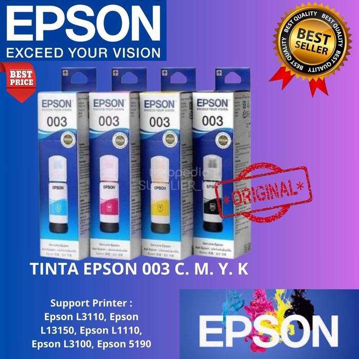 Jual TINTA REFILL EPSON 003 1SET ORIGINAL C.M.Y.BK - Jakarta Selatan ...