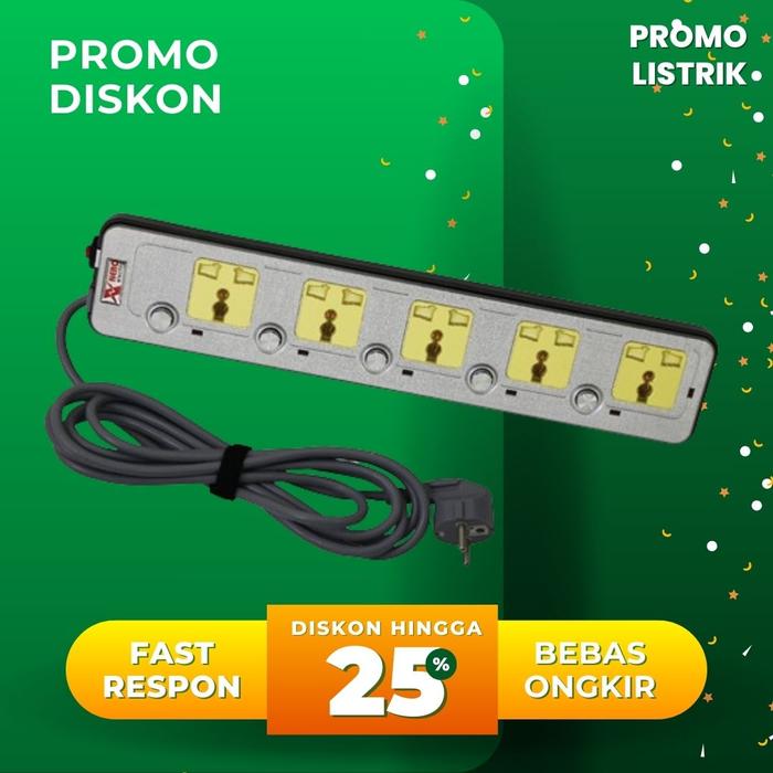 Promo NERO Colokan 5 lubang Thunderbolt Stop Kontak Extension P03-5P-A/3M - Titanium Silver ...