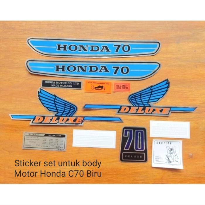 Jual STICKER SET UNTUK BODY MOTOR HONDA C70 BIRU STIKER EMBLEM LABEL ...