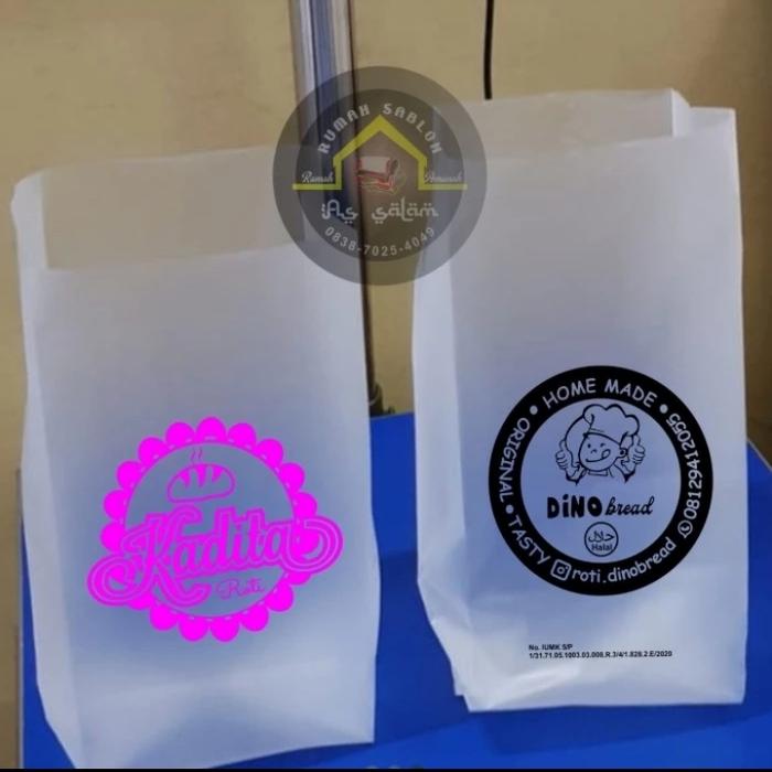 Jual plastik hd lipat untuk roti tawar ukuran 12,5 x 30 cm. sablon ...