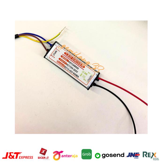 Jual LED Driver 20 Watt 600 mA Casing Besi IP65 AC - DC 25 - 36V ...