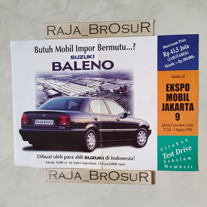 Jual Poster brosur katalog flyer jadul lawas Suzuki Baleno 1996 - Kab ...