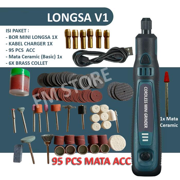 Jual Bor Mini Grinder Set Cordless 3.6V Mini Drill Tuner 3 Speed ...