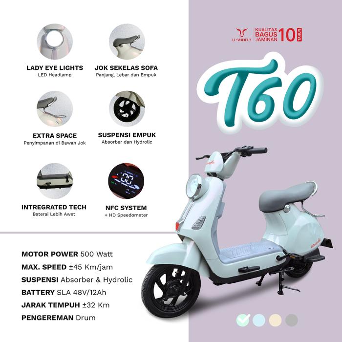 Promo U-WINFLY SEPEDA LISTRIK TYPE NEW T60 Cicil 0% 3x - Kota Semarang ...