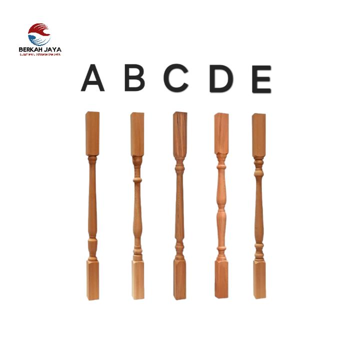 Promo Railing tangga (varian model dan kayu) - kayu kamper, model A ...