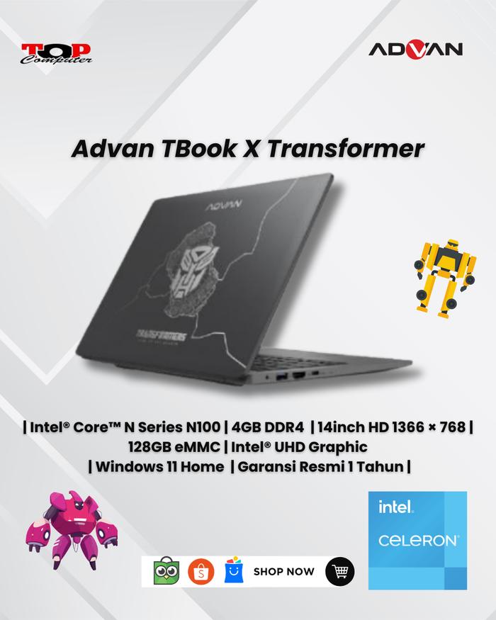 Jual Laptop Advan TBOOK X TRANSFORMER 14 inch Intel N100 4GB / 128GB ...