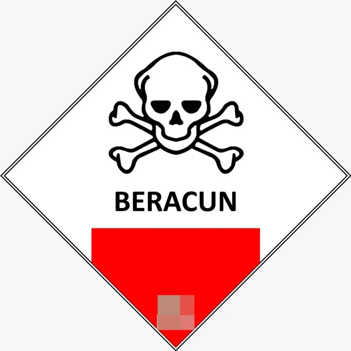 Jual sign akrilik / Plat beracun uk 25x25cm sign rambu limbah b3 ...