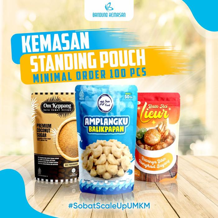 Jual 100 Pcs - Cetak Plastik Kemasan Standing Pouch Custom Makanan ...