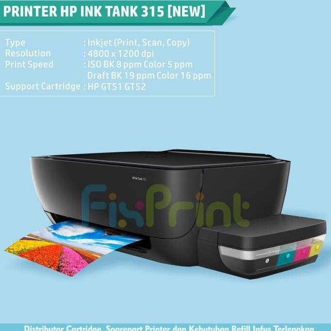 Jual Teruji Printer Hp 315 Ink Tank All In One Inktank Hp315 Infus ...