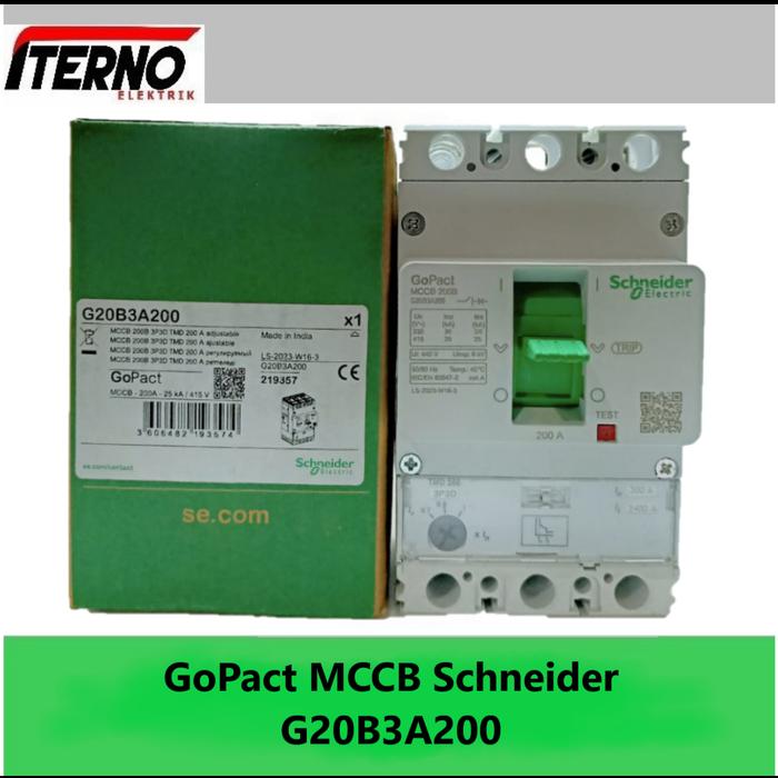 Jual GoPact MCCB 3P 200A G20B3A200 25kA Schneider NFB Adjustable ...