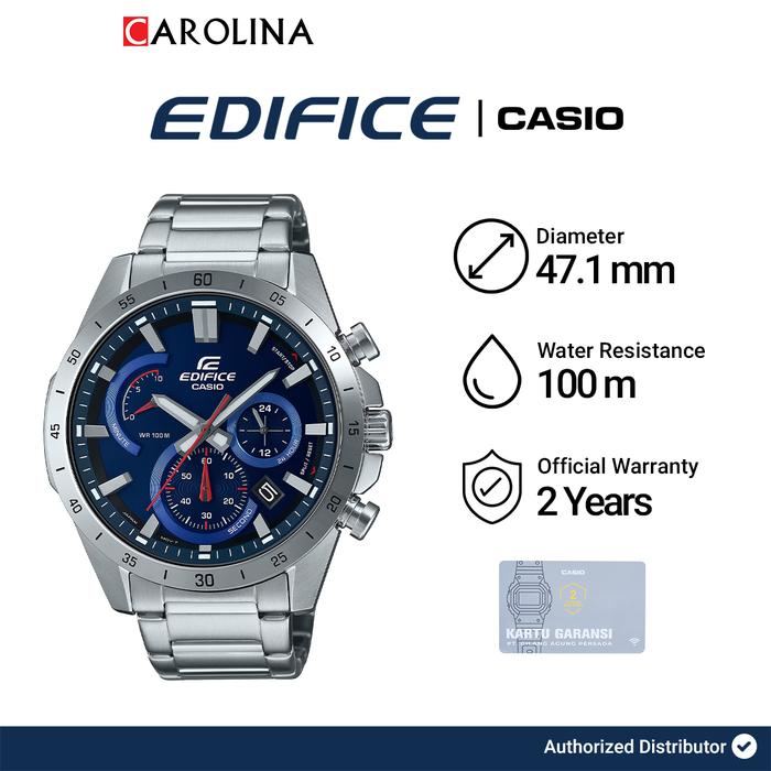 Promo Jam Tangan Pria Casio Edifice Chronograph EFR-573D-2A Dual Tone Dial Stainless Steel Band ...