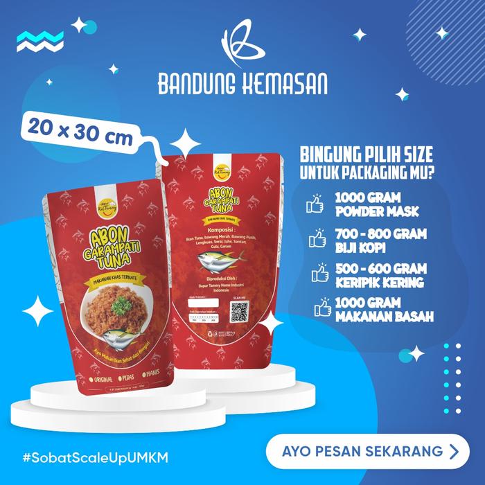 Jual 100 Pcs - Cetak Plastik Kemasan Standing Pouch Custom Makanan ...