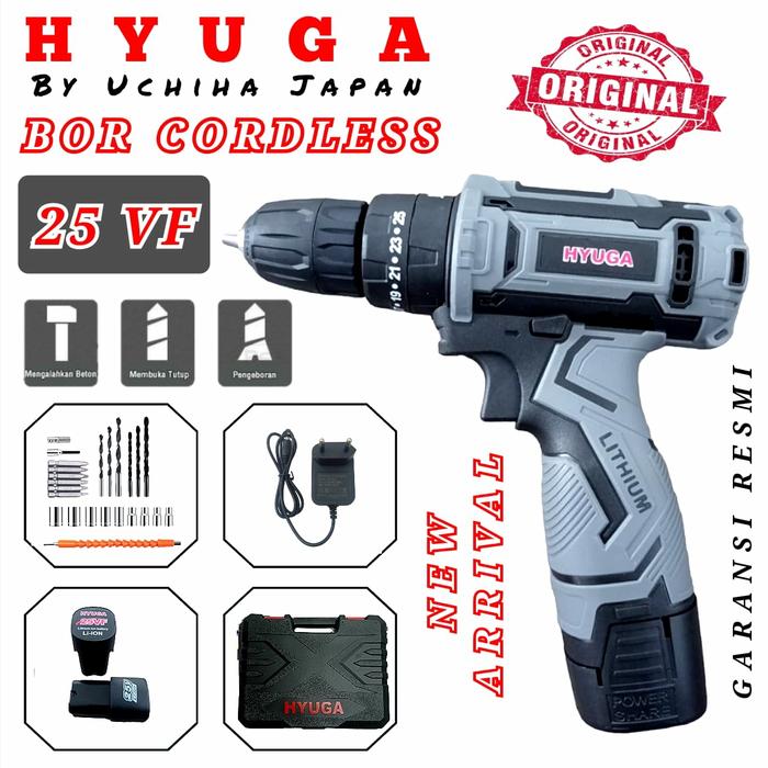 Jual Mesin obeng bor baterai tanpa kabel cordless 13V uchiha lengkap ...