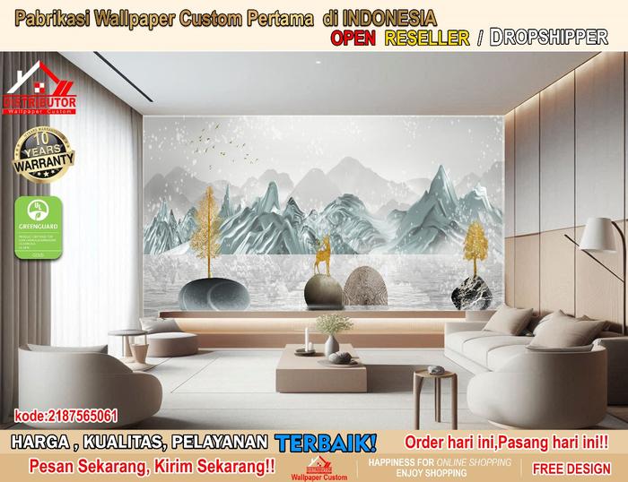 Jual Wallpaper Custom 3D Tema Mural | Wallpaper Ruang Tamu | Wallpaper ...