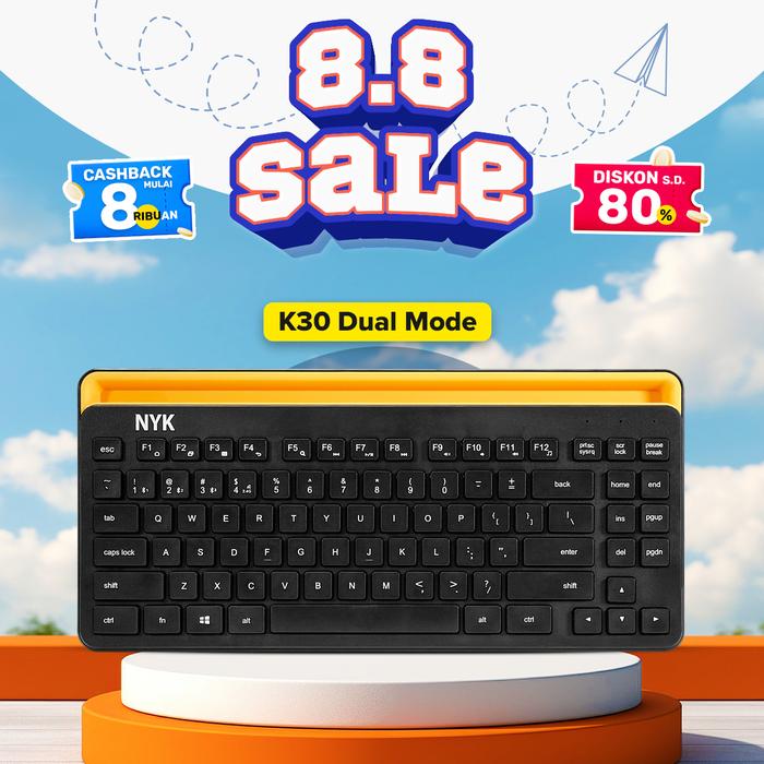 Promo Keyboard Mini Wireless Bluetooth NYK K30 Multi Device - Jakarta ...