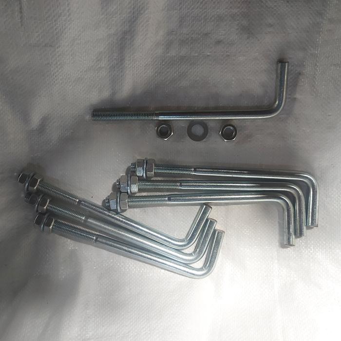 Jual 1 Set Angkur L Galvanis M12x200 + Mur Double + Ring 1 Besi L Tanam ...