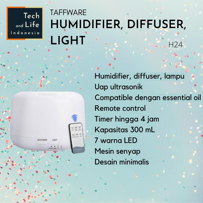 Promo Taffware HUMI H24 Humidifier Diffuser Lampu Remote Control 300mL ...