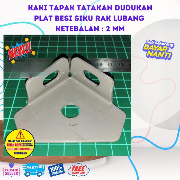 Jual IMW 2mm Plat Besi Siku Kaki Tapak Tatakan Dudukan Plate Rak Lubang ...
