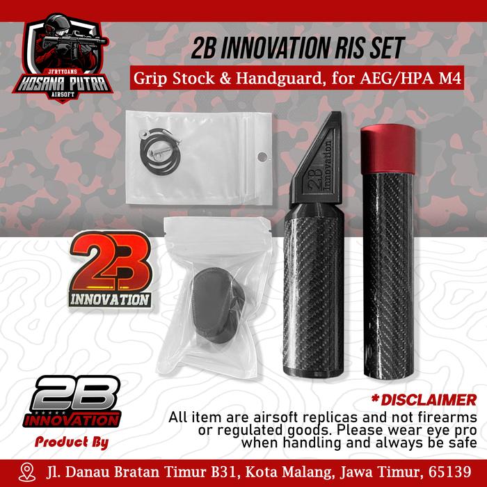 Jual 2B Innovation Grip Stock and Handguard / RIS Set for AEG M4 / HPA ...