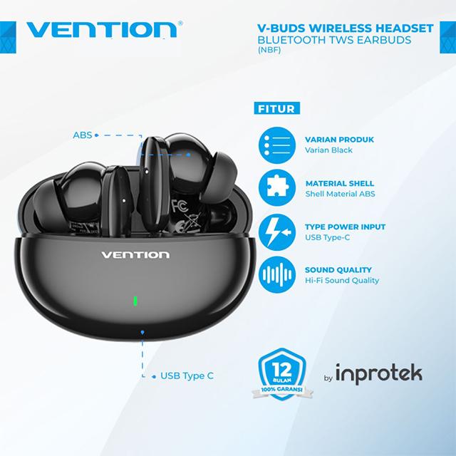 Jual Vention NBF TWS Headset Bluetooth 5.3 Earbuds True Wireless HiFun ...