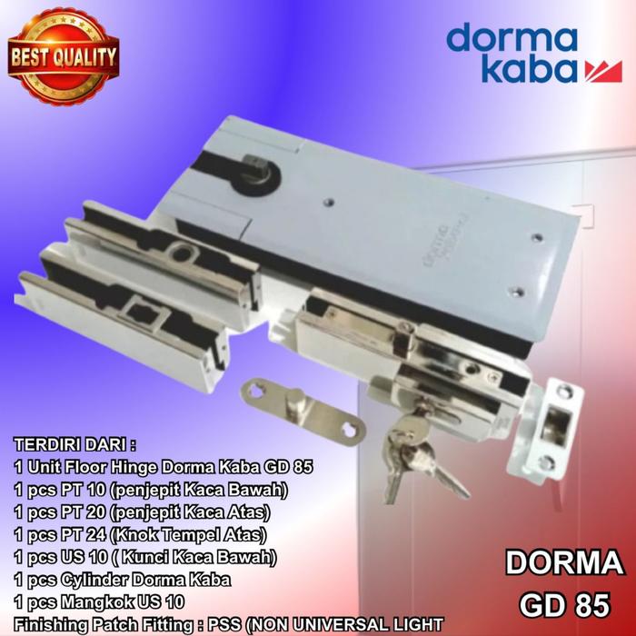 Promo Paket Floor Hinge Dormakaba GD 85 + Patch Fitting Glass Dorma ...