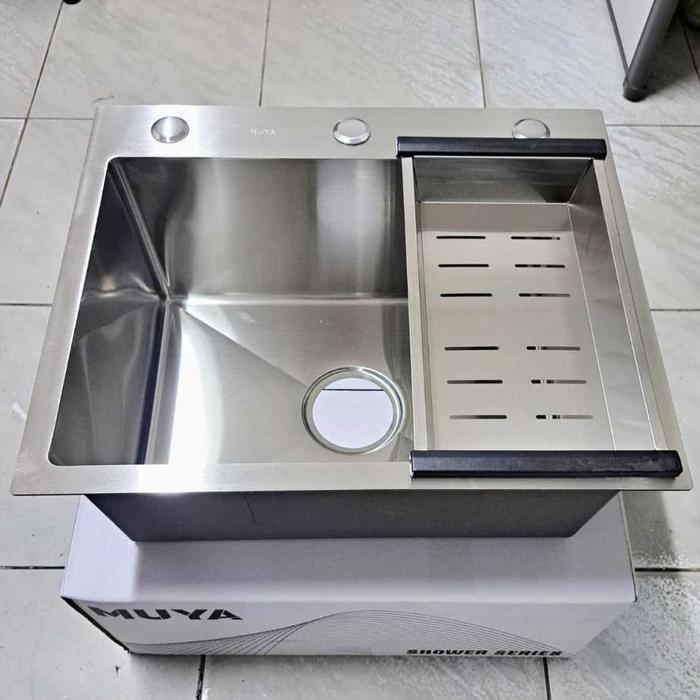 Jual Kitchen Sink Bak Cuci Piring Wastafel Hitam Stainless Steel BCP ...