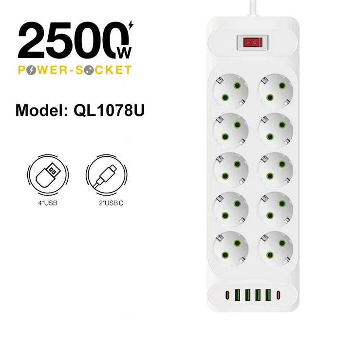 Jual Smart Stop kontak USB C PD fast charging 10A anti bakar socket 3/4 ...