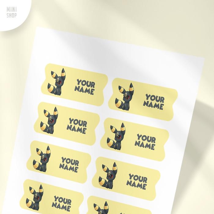 Jual Stiker Nama Custom Waterproof Pokemon Umbreon - 20 book sticker ...