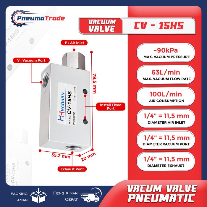 Promo VACUM VALVE PNEUMATIC VACUM EJECTOR - VACUM CV 15-HS - Kota ...