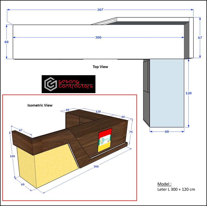 Jual Receptionist Desk Meja Resepsionis Cashier Desk Premium Quality ...