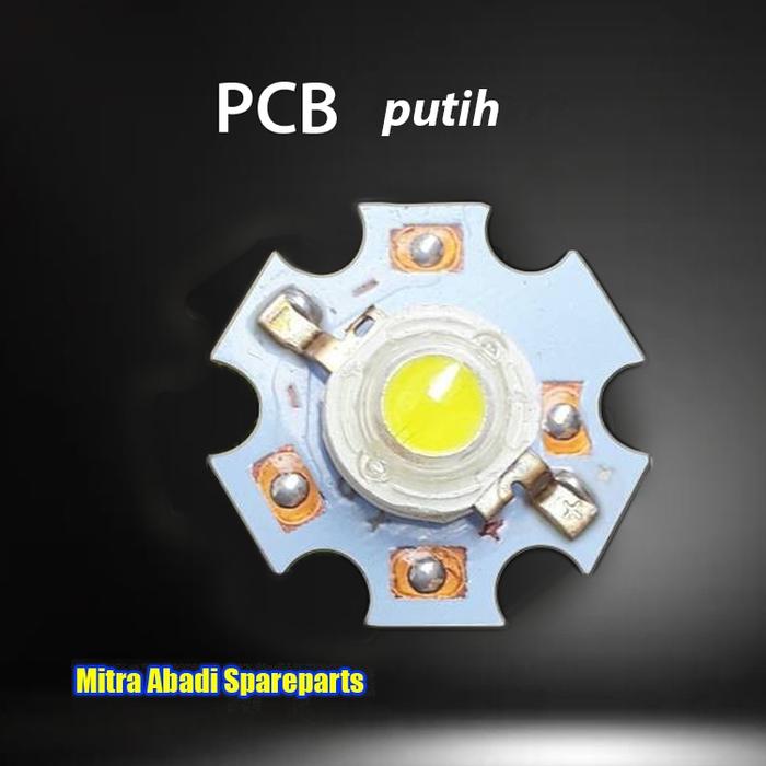 Jual HPL 1W/High Power LED 1 Watt HSLH White/Putih + PCB Heatsink Star ...