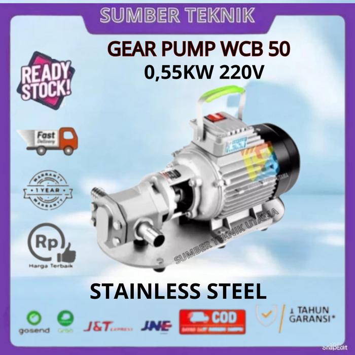 Jual Gear Pump WCB 50 Stainless 50LPM 550W 220V Pompa Cairan Kental ...
