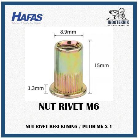 Jual Mur Rivet M6 Nut Rivet M6 Rivnut Nutsert Insert Nut M6 Mur Tanam ...