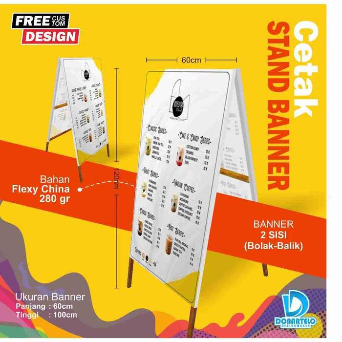Jual (FREE DESAIN) STAND BANNER + CETAK MODEL SEGITIGA, UK 60X120 ...