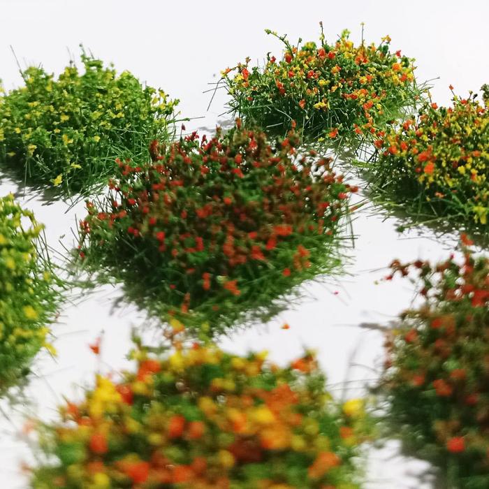 Jual miniatur bunga semak maket terrarium diorama B87 warna merah ...