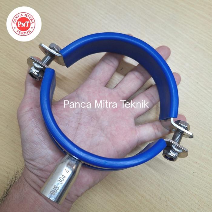 Jual 4" inch Clamp Pipa Sanitary / Klem Pipa Holder Stainless SS304 ...