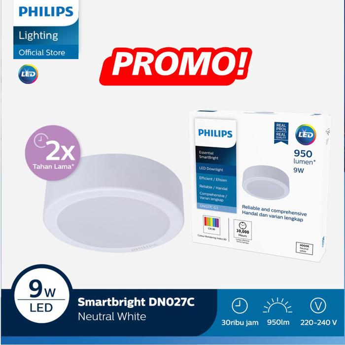 Promo Lampu Philips Downlight DN027C G3 LED9/NW 9W 220-240V D150 ...