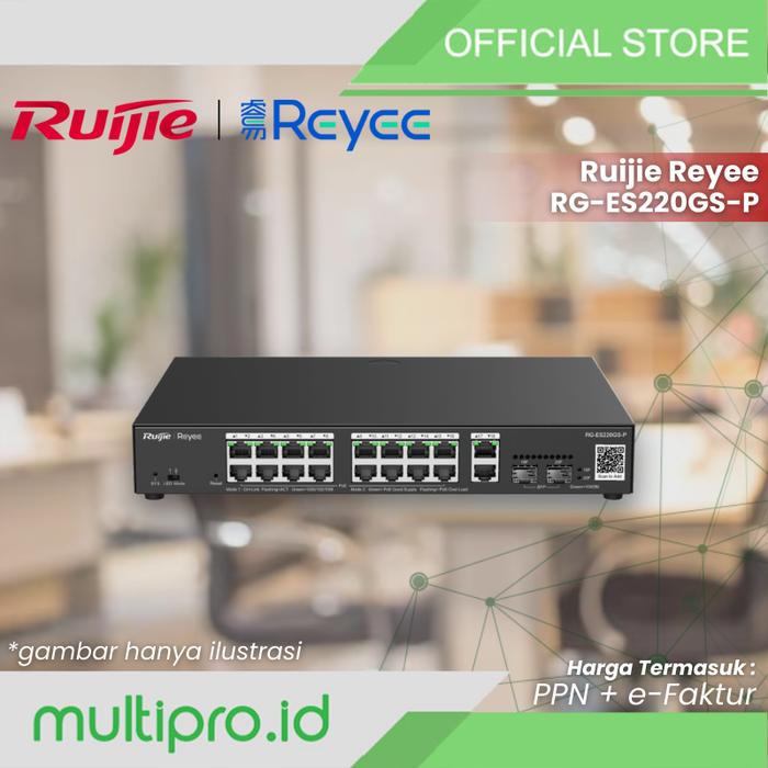 Promo Ruijie RG-ES220GS-P 20-Port Gigabit Smart Cloud Managed PoE Switch Cicil 0% 3x - Jakarta ...