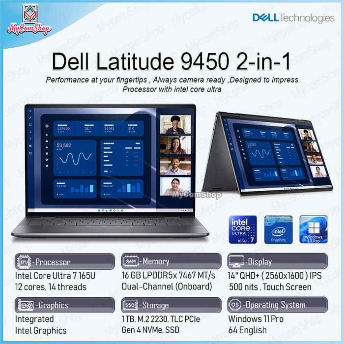 Jual DELL LATITUDE 9450 2 IN 1 LAPTOP ULTRA 7 165U 16GB RAM 1TB SSD ...