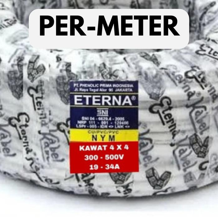 Jual Permeter Kabel NYM 4 x 4 mm Eterna Besi Putih PVC Cable Kawat ...
