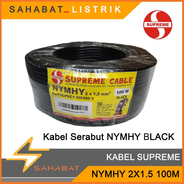 Jual KABEL SUPREME SERABUT NYMHY/ NYYHY 2X1.5 MM 100M - Hitam - Jakarta Pusat - SahabatListrik ...