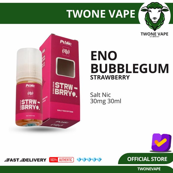 Jual Liquid ENO Strawberry Bubblegum Salt Nic 30ML by Public - Jakarta ...