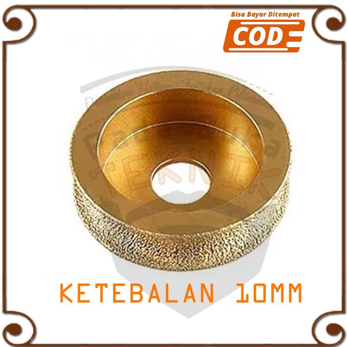 Promo Mata Pinggul Bevel Granit Bullnose Emas 10mm roda Gerinda Diamond ...
