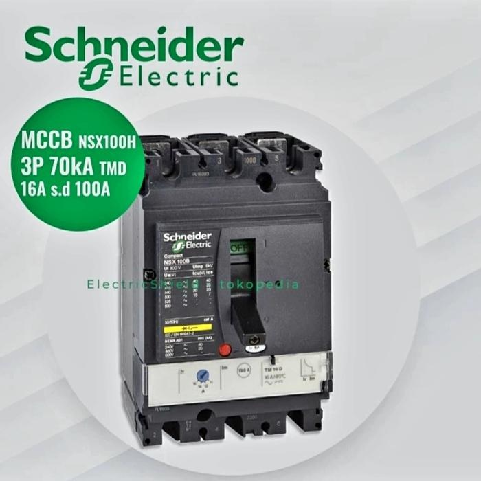 Jual MCCB NSX100H / Nsx100h 3P 70kA 100A NEW SCHNEIDER ORIGINAL ...