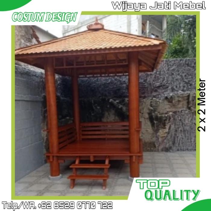 Jual Saung Taman Kayu Kelapa | Gasebo Atap Kayu Ulin Model Minimalis ...